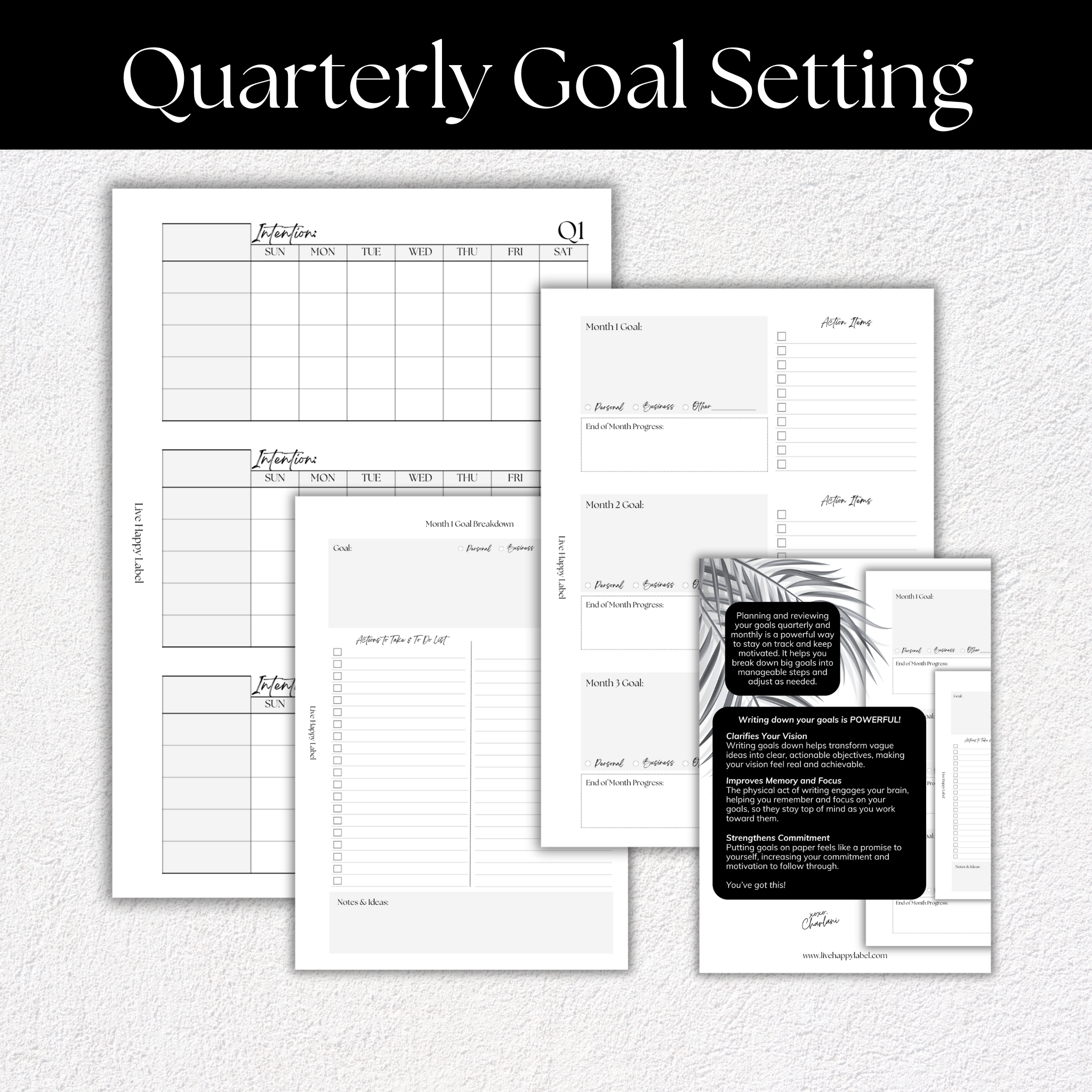Quarterly Goal Planning | A5, 6-ring Punch – LiveHappyLabel