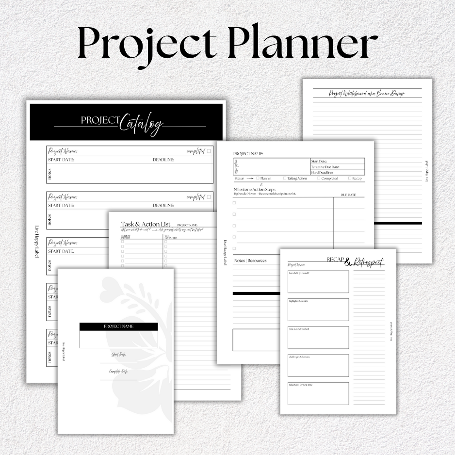 Project Planner | A5, 6-ring – LiveHappyLabel